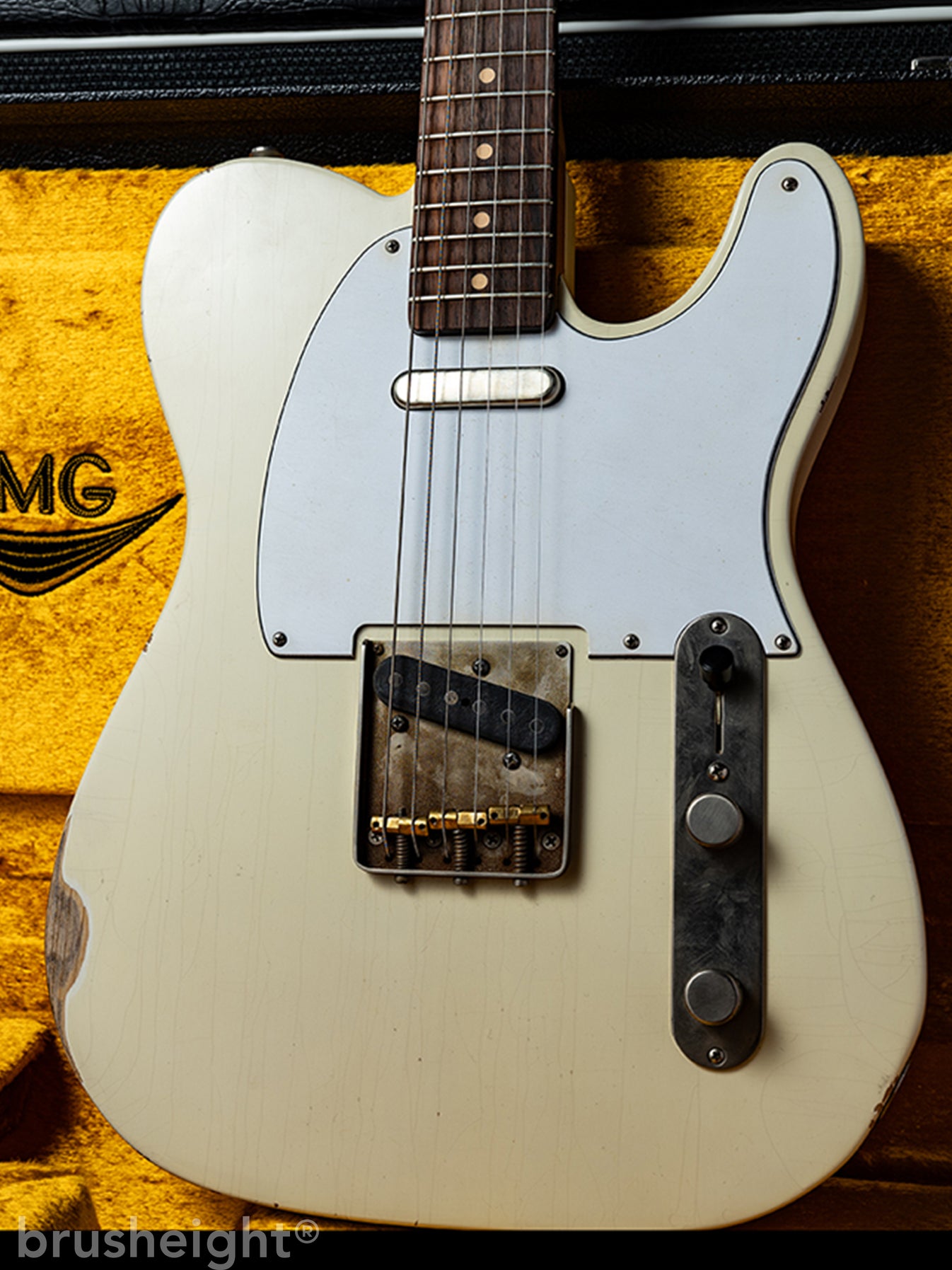 TMG Guitar Co. Gatton Aged Tinted Olympic White “Medium Checking" Like ...